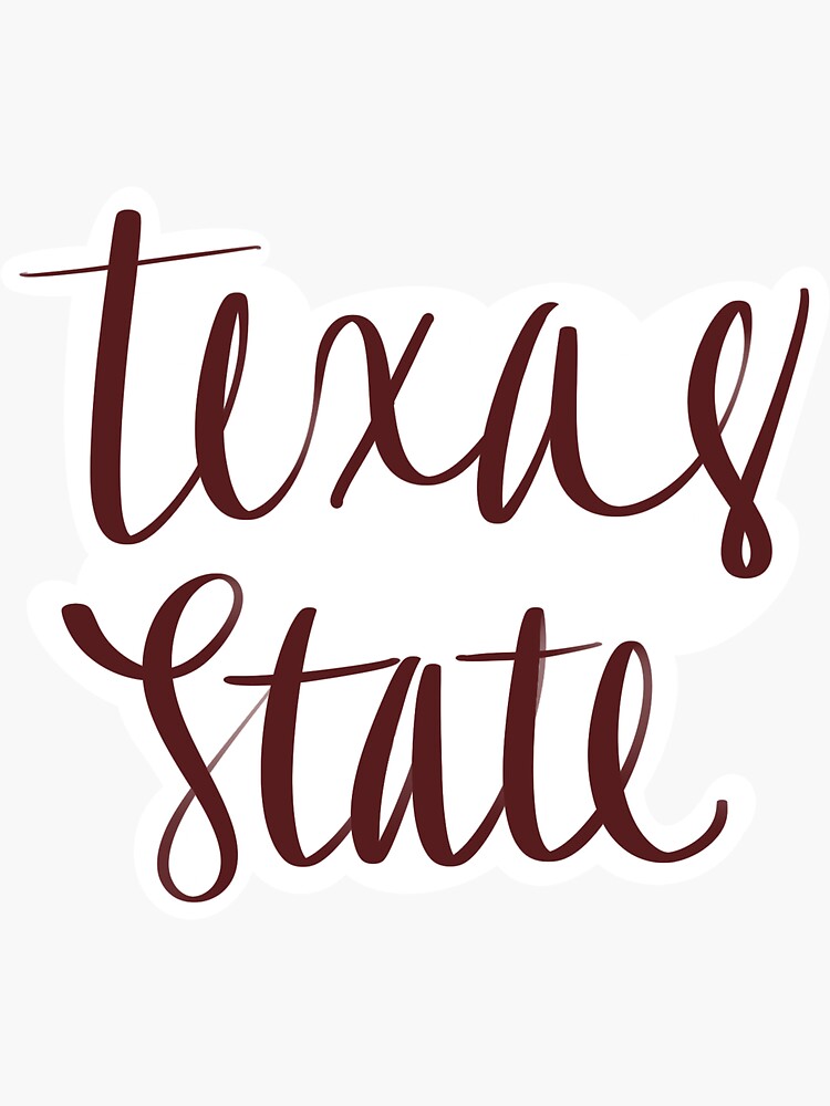 "Texas State Calligraphy" Sticker for Sale by egdesignsco | Redbubble
