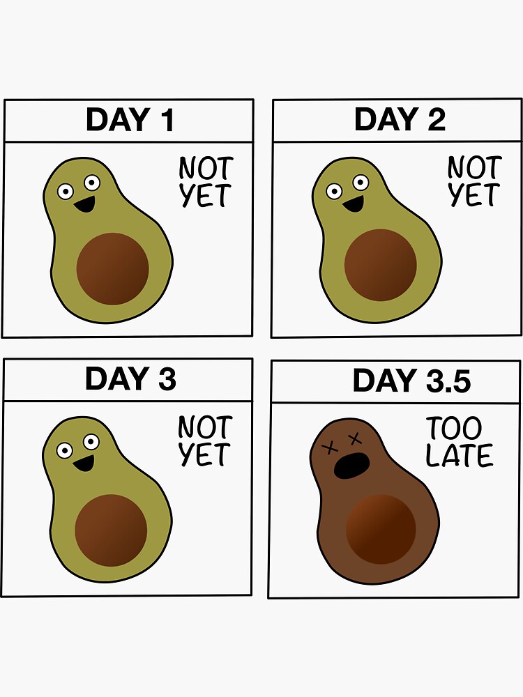 "Funny Avocado. Ripe Avocados Do Not Exist. Avocado Meme" Sticker for ...