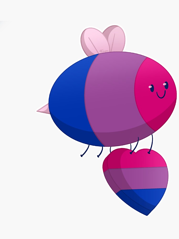 "Bisexual Bumblebee with Heart" Sticker by CrypticMango13 | Redbubble