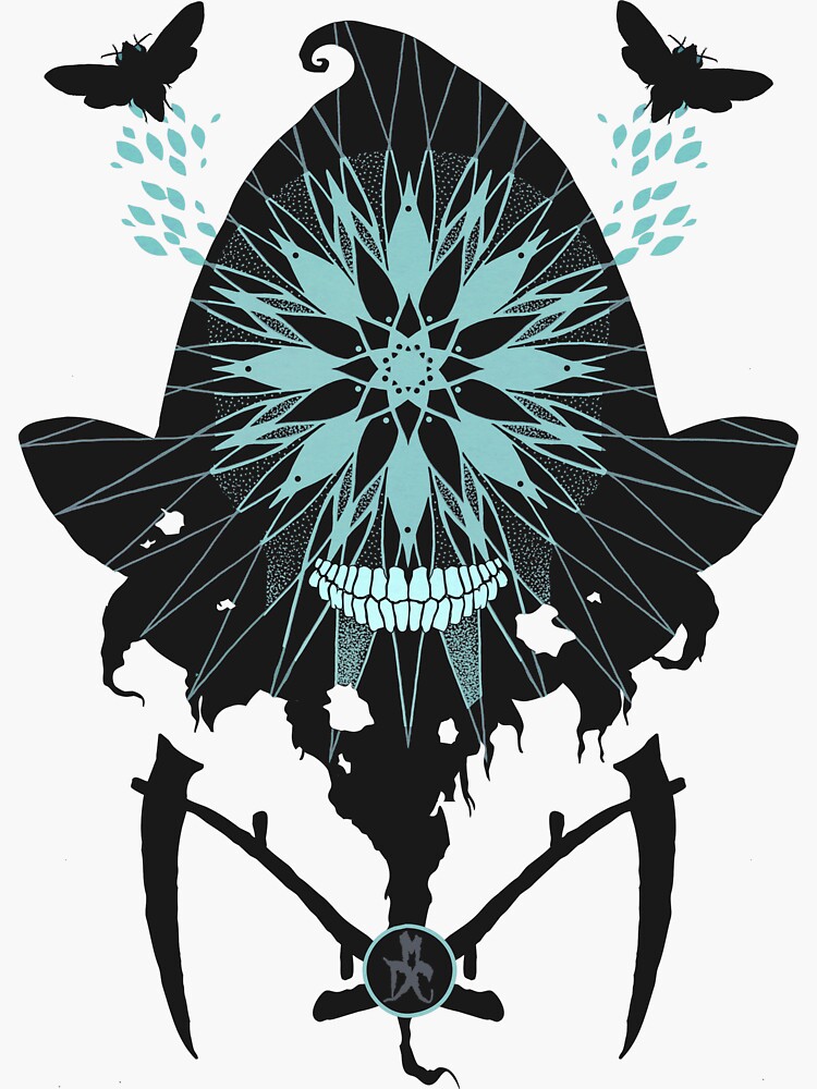 "Flight of the Reaper Moth" Sticker for Sale by mdcindustries | Redbubble