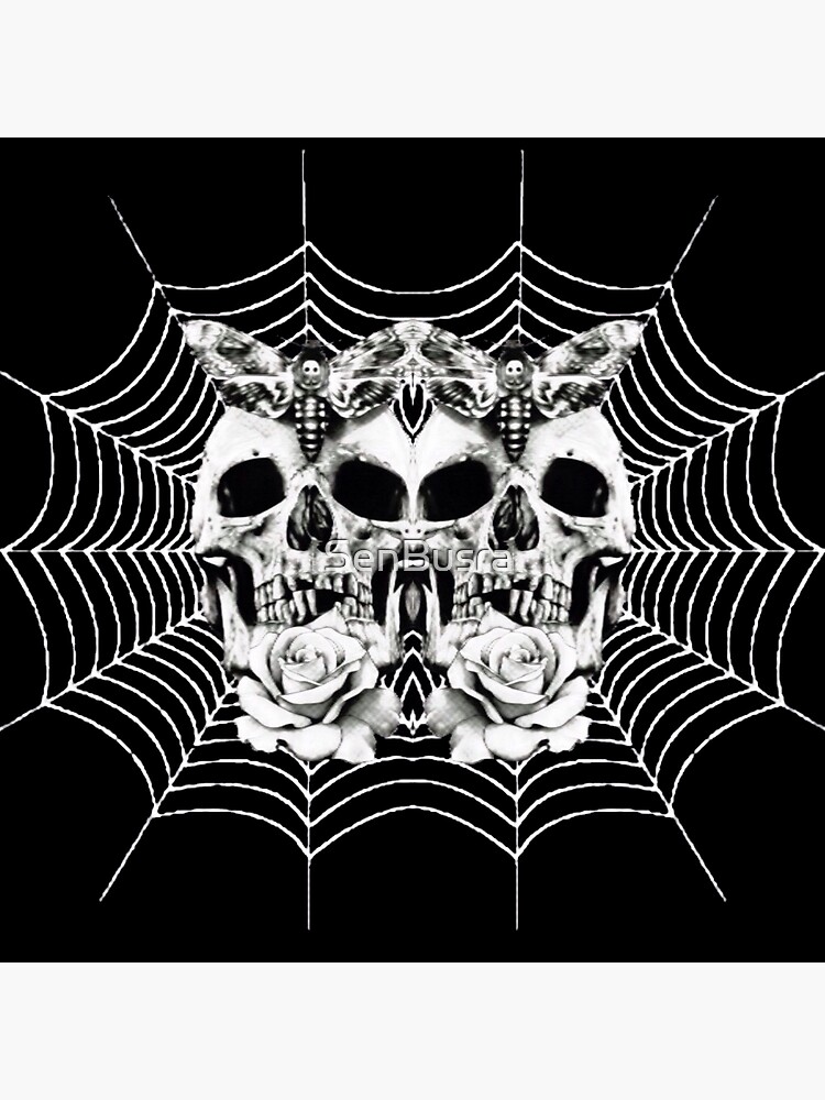 "Skull-3 Skull- Spider Web" Framed Art Print for Sale by SenBusra ...