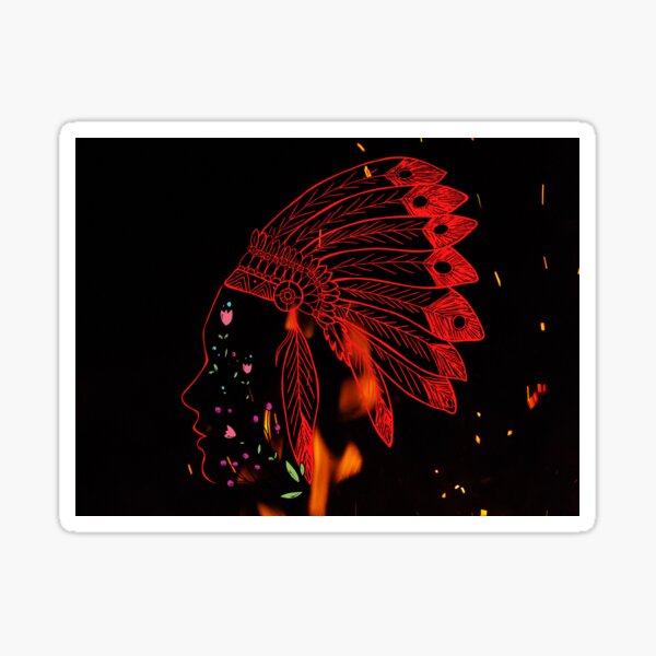 "Fire Red INDIAN " Sticker for Sale by Emplix94Art | Redbubble