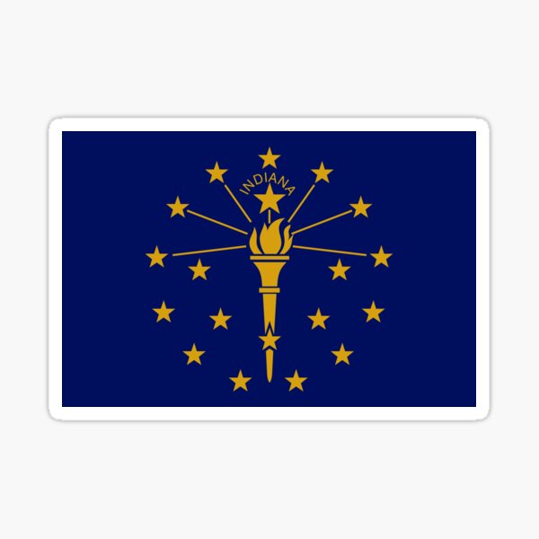 "STATE OF INDIANA FLAG -- THE HOOSIER STATE" Sticker for Sale by ...