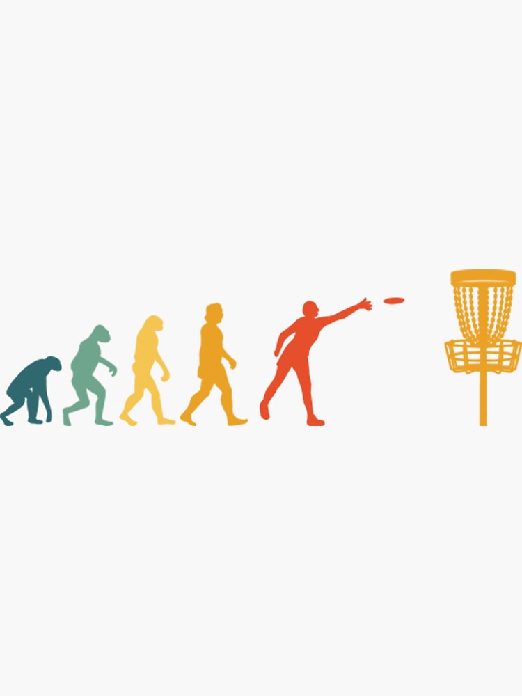 "Disc golf Evolution Vintage Disc Golf Player" Sticker for Sale by ...