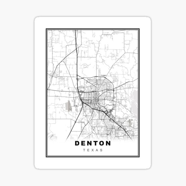 "Denton Map" Sticker for Sale by sibudas | Redbubble