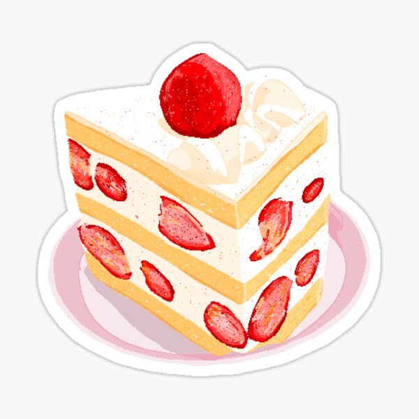 "Strawberry Cake" Sticker for Sale by nek0llin | Redbubble