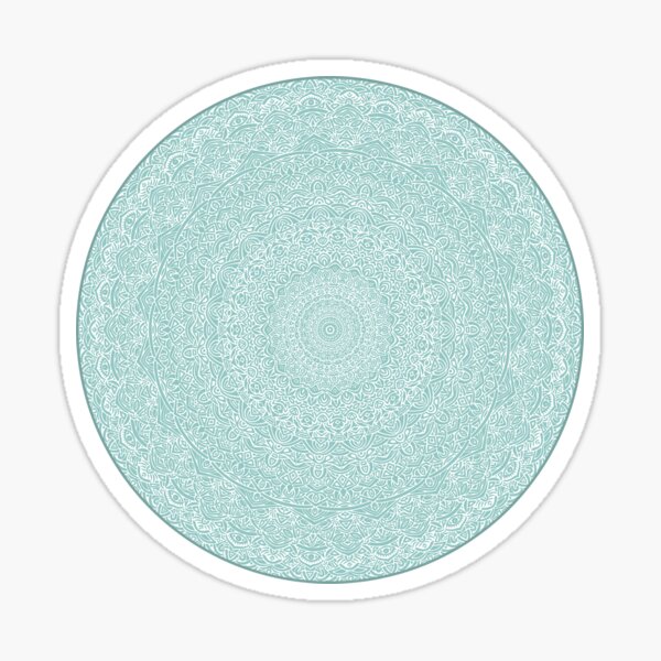 "Seafoam Aqua Green Blue Mandala Super Detailed Design (Mandala Sticker ...