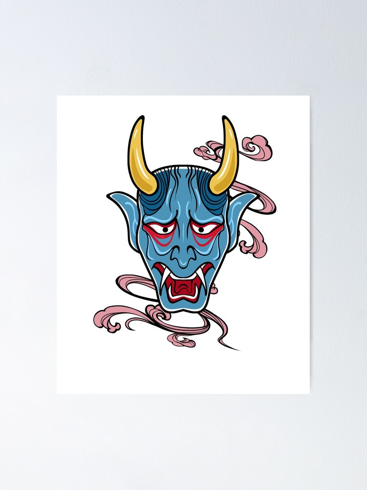 "japanese oni" Poster for Sale by MasaWarren | Redbubble