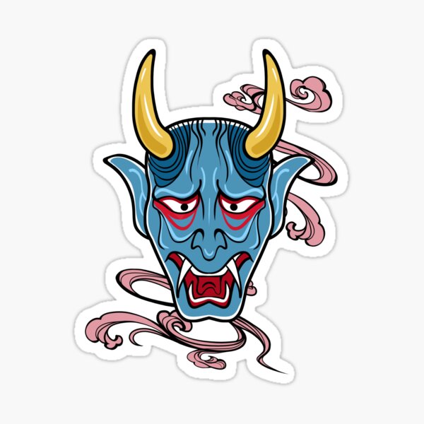 "japanese oni" Sticker for Sale by MasaWarren | Redbubble
