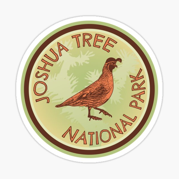 "Joshua Tree Quail Woodcut Style Logo" Sticker by spatiumnatura | Redbubble