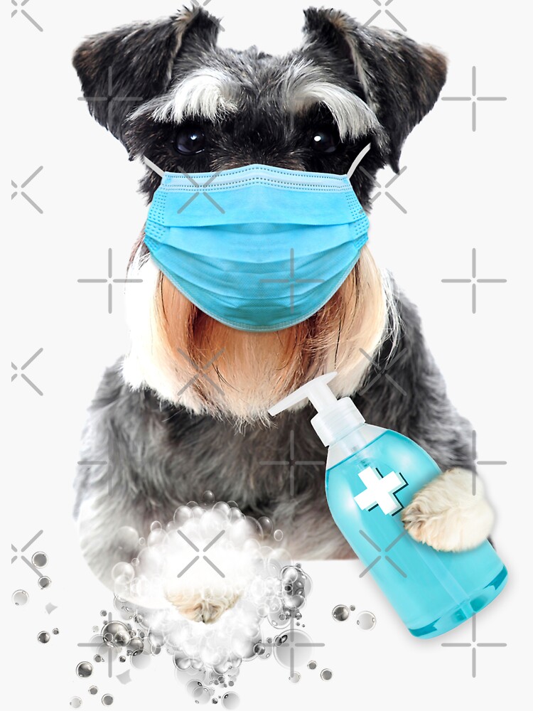 "Miniature schnauzer face Mask" Sticker by furbabystore | Redbubble