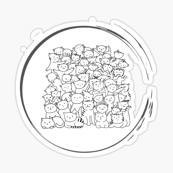 "Cats in a Circle" Sticker by PetsOurFriends | Redbubble