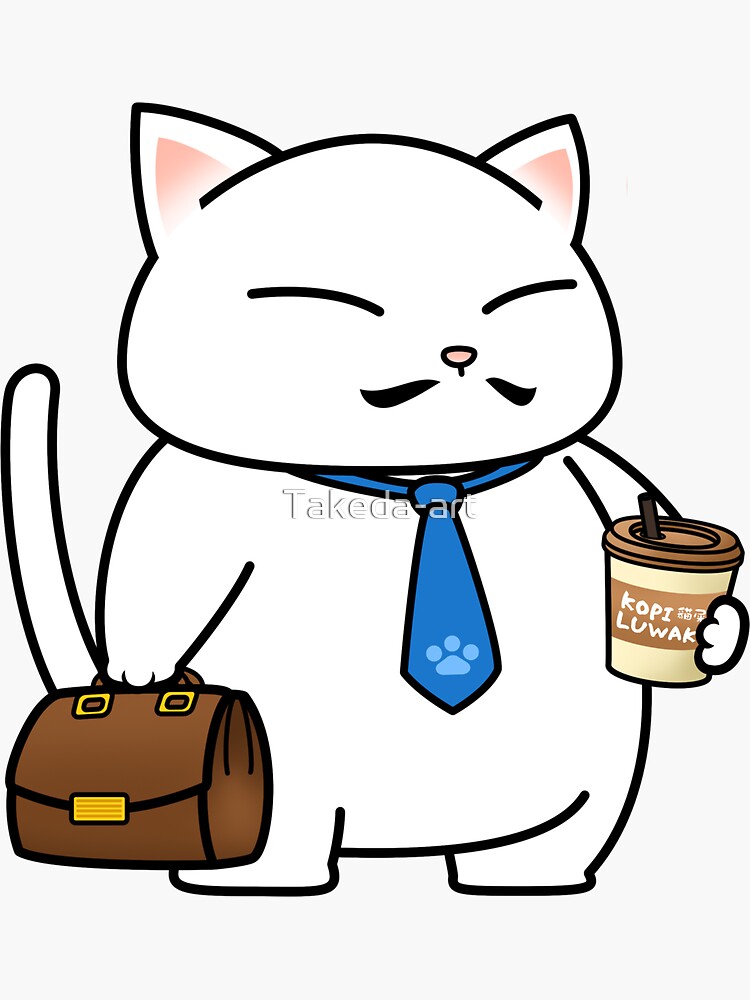 "Daddy Cat (cat only)" Sticker by Takeda-art | Redbubble