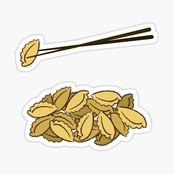 "Chinese Dumplings w/ Chopsticks" Sticker for Sale by footloosefabric ...