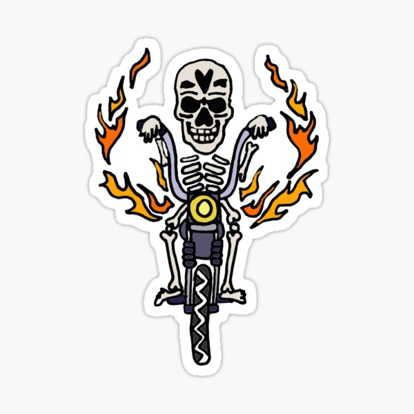 "Cool Skeleton Riding Motorcycle Gothic Art " Sticker for Sale by ...