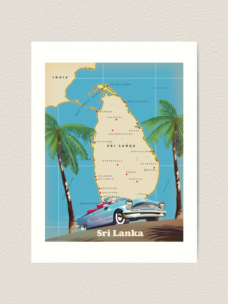 "Illustrated map of Sri Lanka" Art Print by vectorwebstore | Redbubble