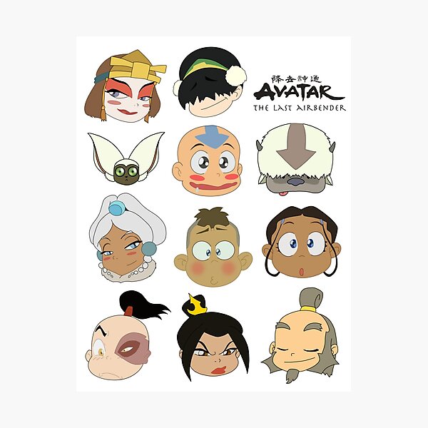 "Chibi Avatar the Last Airbender Characters" Photographic Print for ...