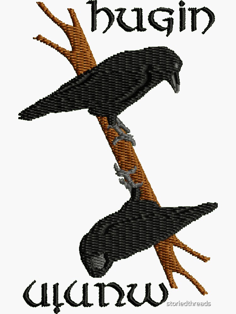 "Hugin and Munin" Sticker for Sale by storiedthreads | Redbubble