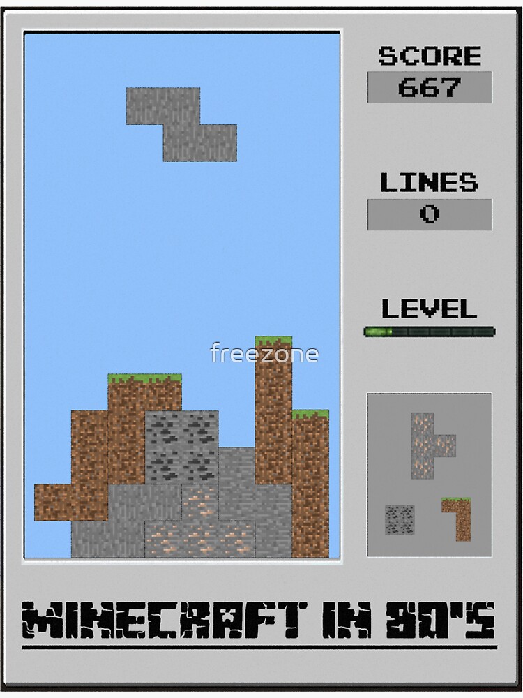 "Minecraft in 80s" Sticker for Sale by freezone | Redbubble
