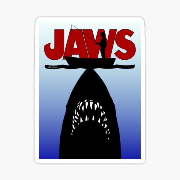 "JAWS" Sticker for Sale by PapaSquatch | Redbubble