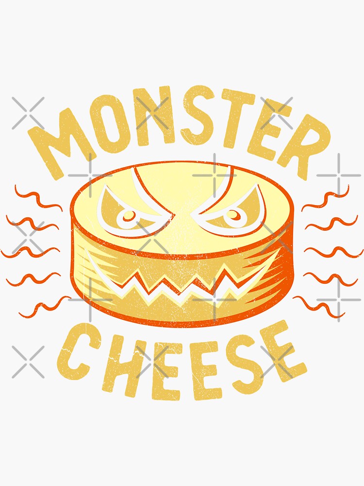 Pegatina «Monster Cheese - Criatura de queso de Muenster de divertidos ...