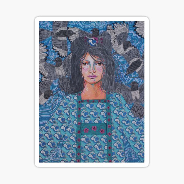 "The Weaving Girl" Sticker for Sale by BelindaJoynes | Redbubble