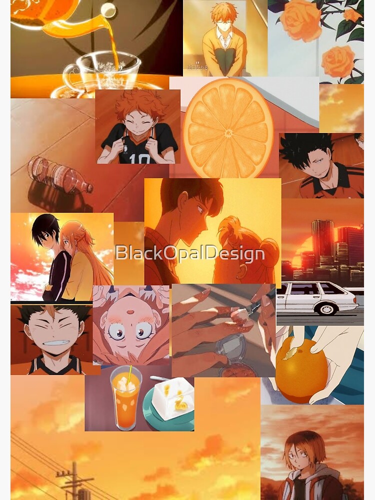 "ORANGE ANIME AESTHETIC " Poster by BlackOpalDesign | Redbubble