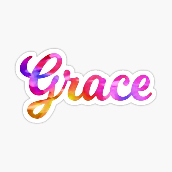 "Grace girl's name multi-color fun" Sticker for Sale by ComicKitsch ...
