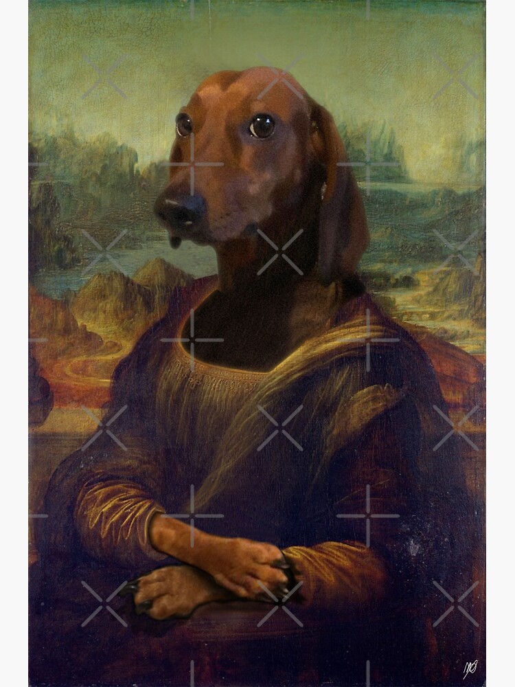 "Mona Lisa Dog Portrait" Sticker for Sale by Amprtl | Redbubble