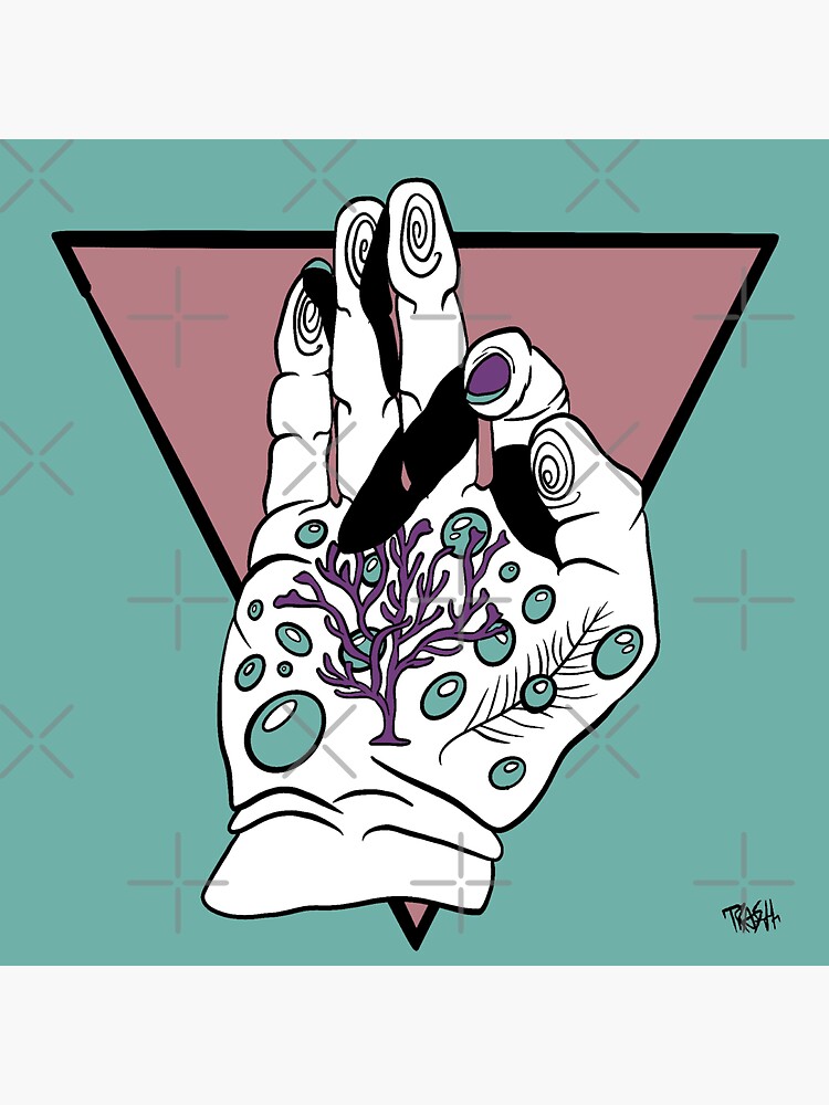 "Coral hand" Sticker by TrashTats | Redbubble