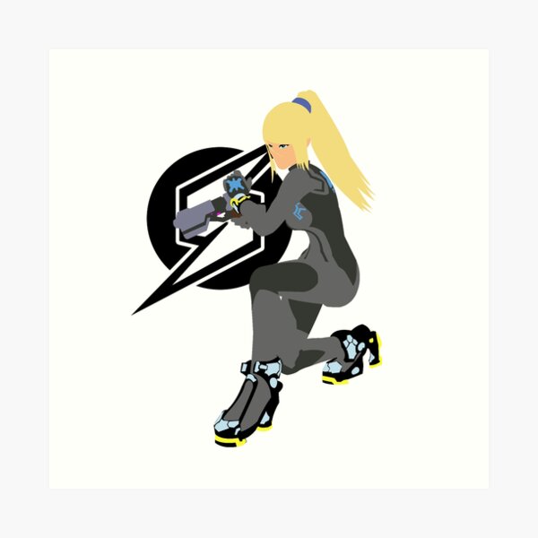 "Zero Suit Samus Vector/Minimalist (Black Outfit, Black Logo)" Art ...
