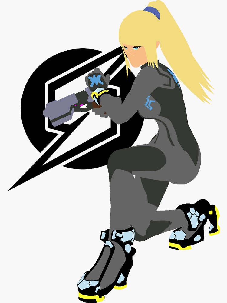 Pegatina «Zero Suit Samus Vector / Minimalist (Black Outfit, Black Logo ...