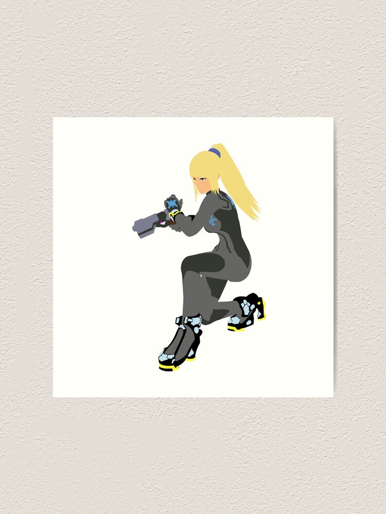 "Zero Suit Samus Vector/Minimalist (Black Outfit, White Logo)" Art ...