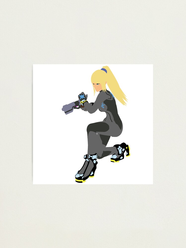"Zero Suit Samus Vector/Minimalist (Black Outfit, White Logo ...