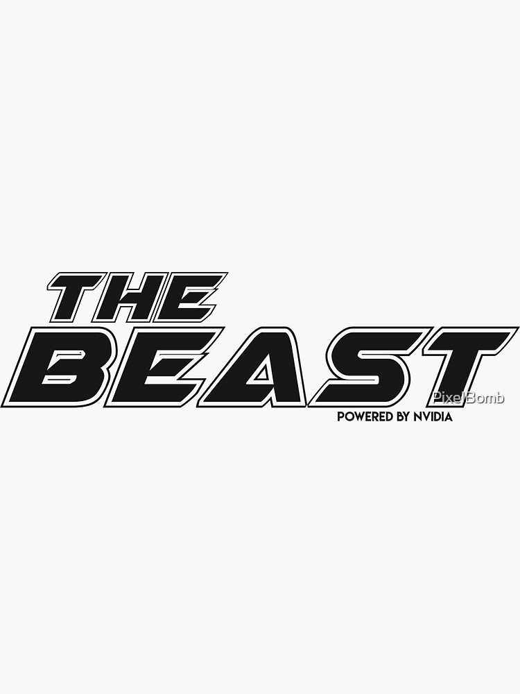 "The Beast PC Sticker black" Sticker for Sale by PixelBomb | Redbubble