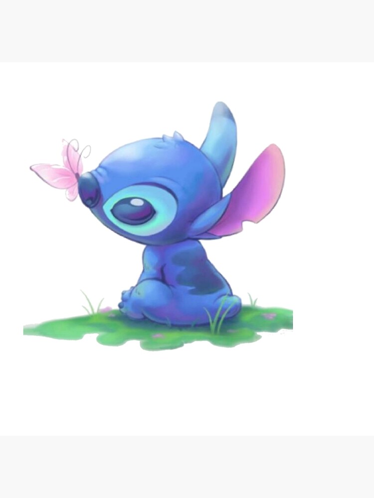 "Cute Stitch With a Butterfly on his nose Design." Poster by TrueMarket ...