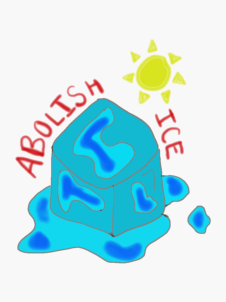 "Abolish ICE melted ice cube sticker" Sticker for Sale by nitidovarshop ...