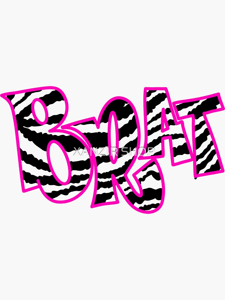 "Pink Zebra Print Brat Y2K sticker" Sticker for Sale by morganleahh ...