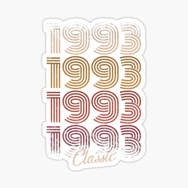 "28th Birthday - Year 1993 Classic Vintage" Sticker for Sale by ...
