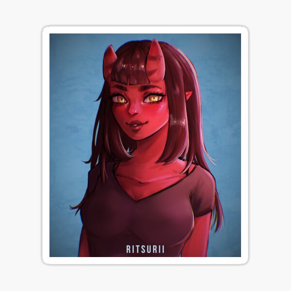 "Meru The Succubus" Sticker for Sale by Ritsurii | Redbubble