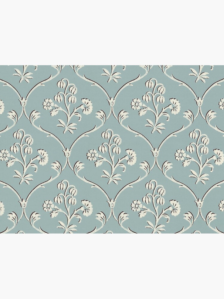 "Blue & White Regency Floral Pattern Digital Art Painting" Art Print by ...