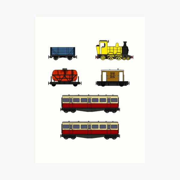 "Steam Train Magnet Sticker Pack Pattern (Yellow Loco)" Art Print for ...