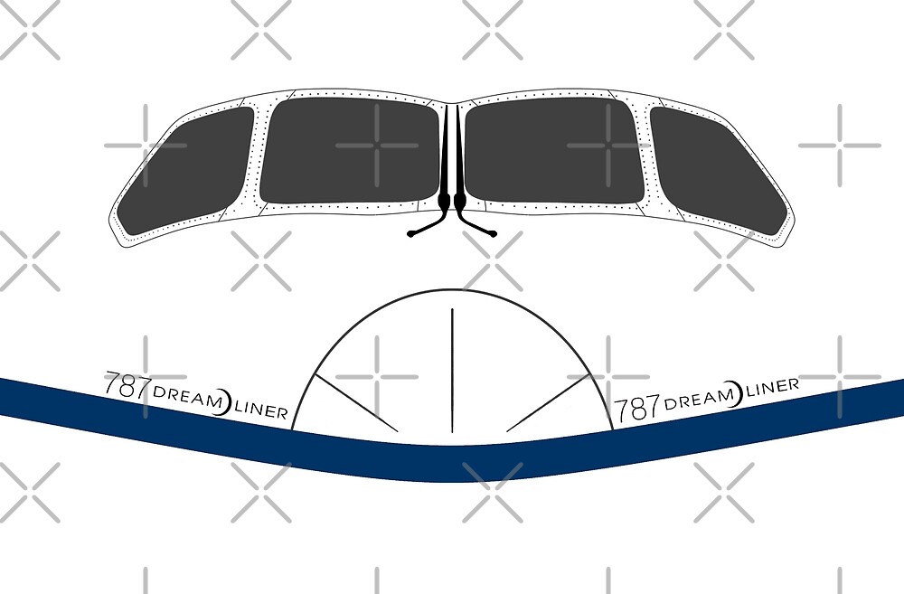 "Boeing 787 Dreamliner Front Windshield Nose Design" by Aviation Tees ...