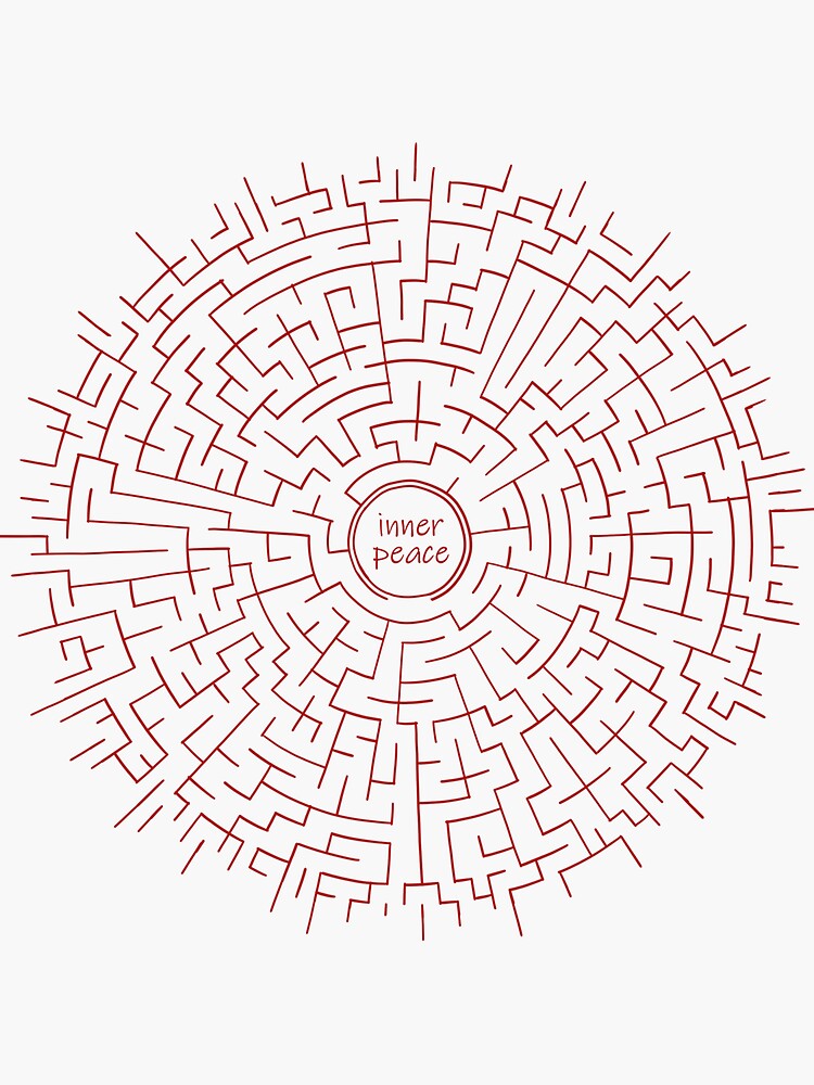 "Maze to Inner Peace" Sticker for Sale by jjesterdeus | Redbubble