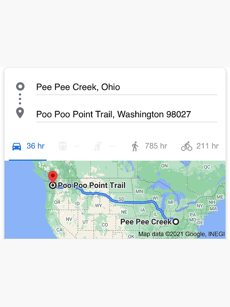 "Pee Pee Creek To Poo Poo Point" Sticker for Sale by DavidMcJunkin | Redbubble