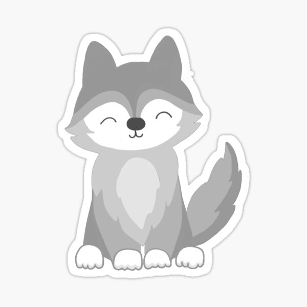 "cute wolf" Sticker for Sale by serencupidity | Redbubble
