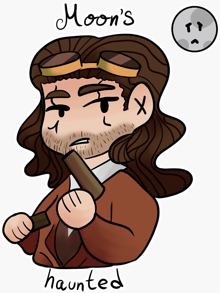 "Moon's haunted" Sticker by ScaredPumpkin | Redbubble