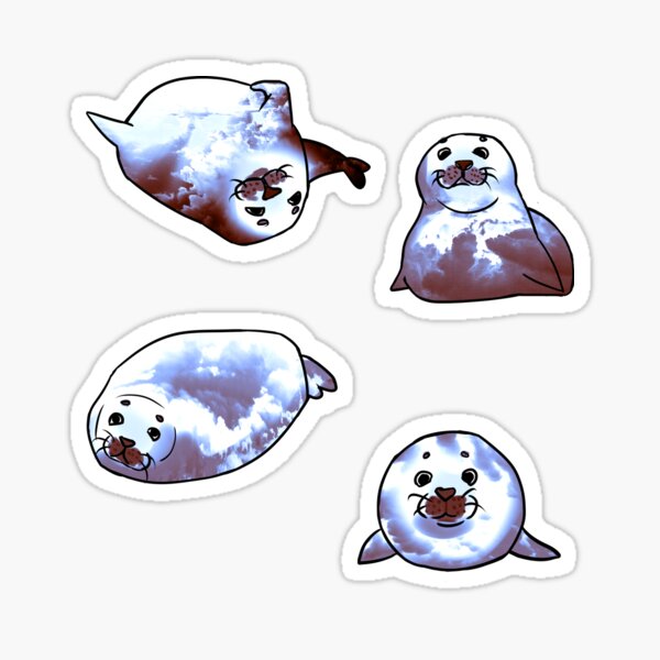 "Cloud seal pups" Sticker by SnazzyCorp | Redbubble