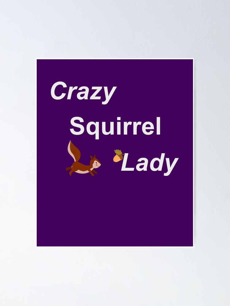 "Crazy Squirrel Lady " Poster for Sale by SparkleLiveLife | Redbubble