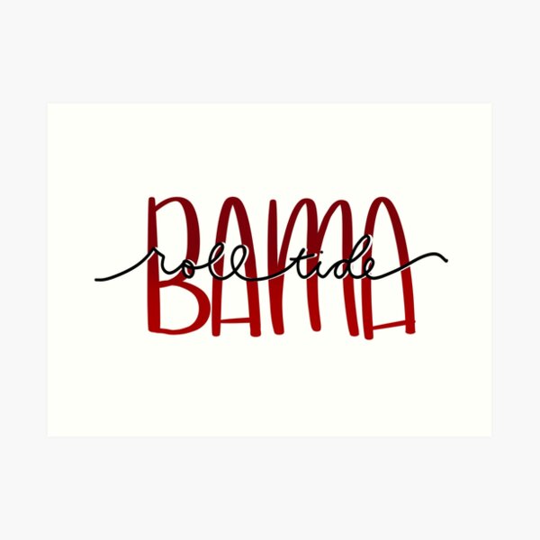 "alabama cursive sticker" Art Print by LME-Stickers | Redbubble